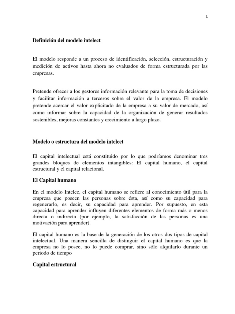 Modelo Intelect | PDF | Capital (economía) | Información