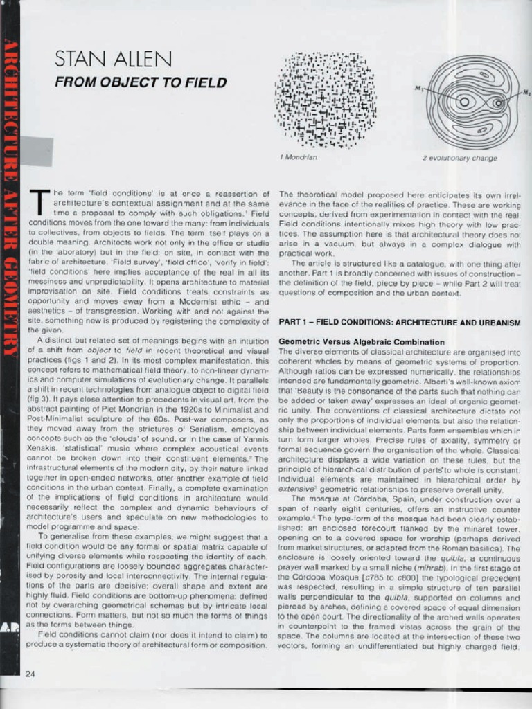 From Object To Field: Field Conditions in Architecture and Urbanism ...
