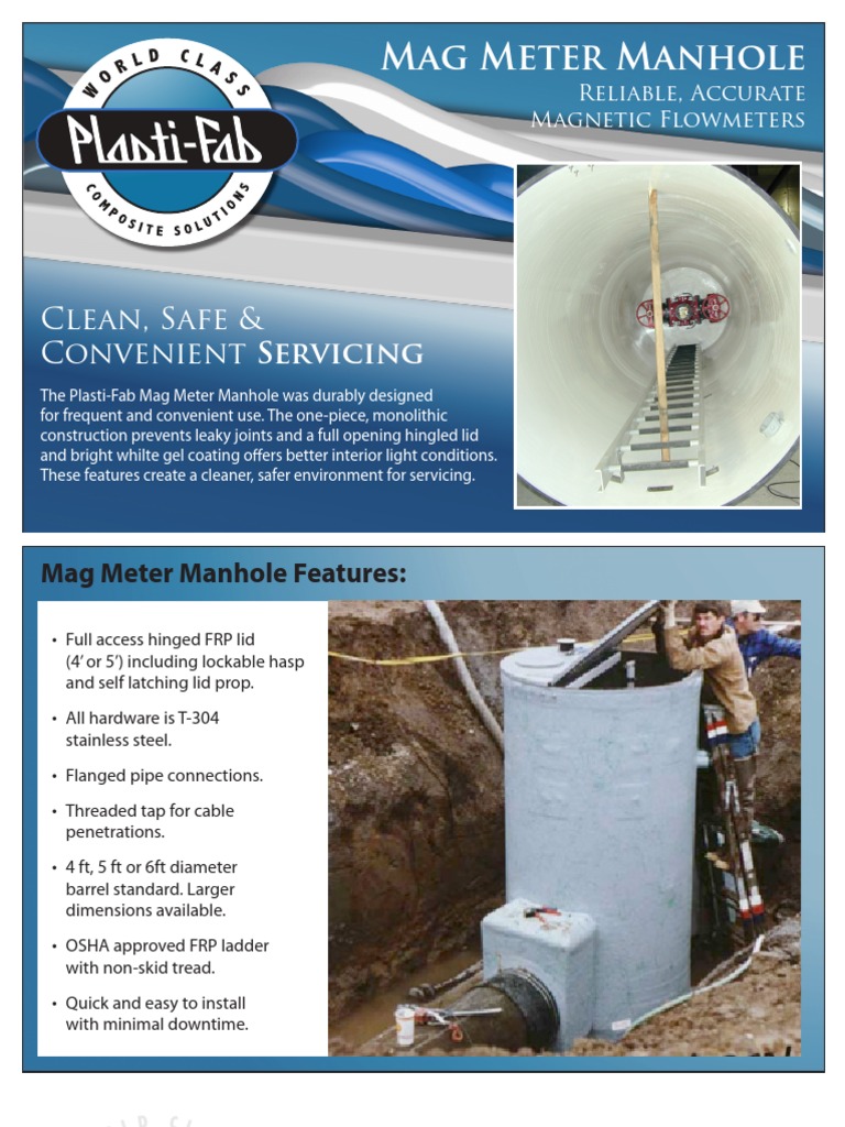 Plasti-Fab Mag Metering Manhole 1 Page Brochure | PDF | Pipe (Fluid ...
