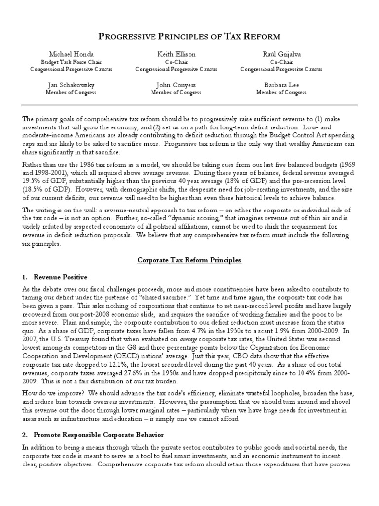 Progressive Principles of Tax Reform | PDF | Capital Gains Tax In The ...