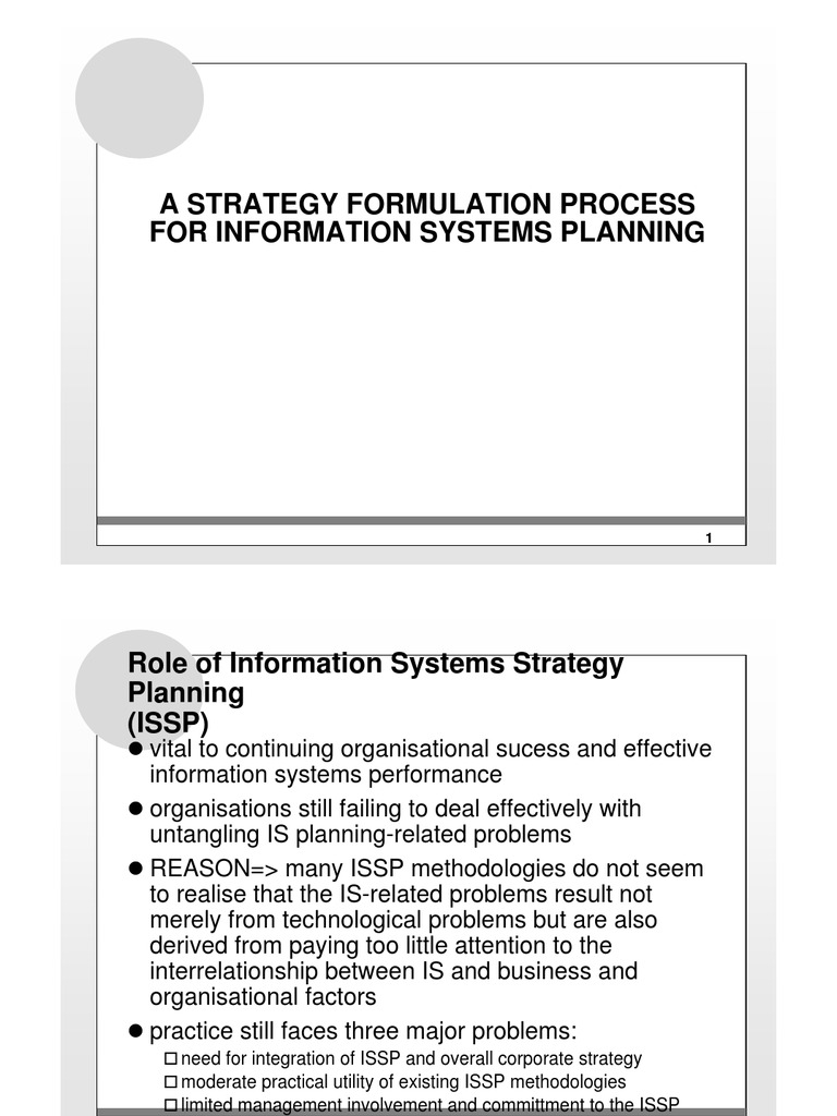 A Strategy Formulation Process For Information Systems Planning | PDF ...