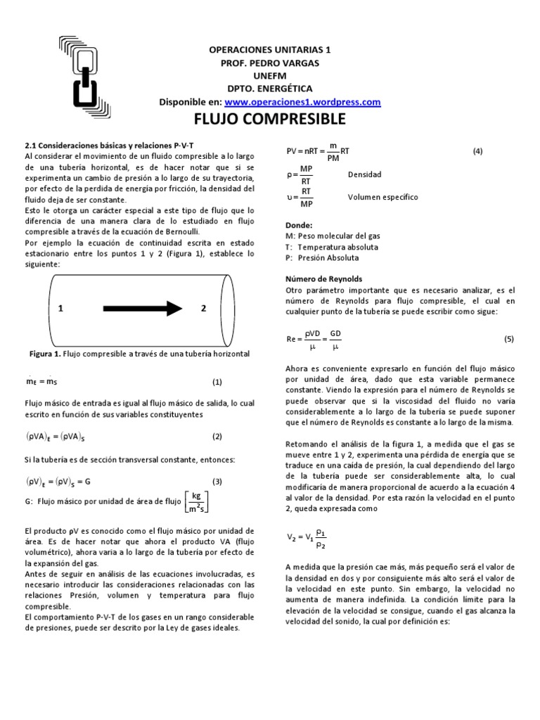 Flujo Compresible | PDF | Numero Reynolds | Gases