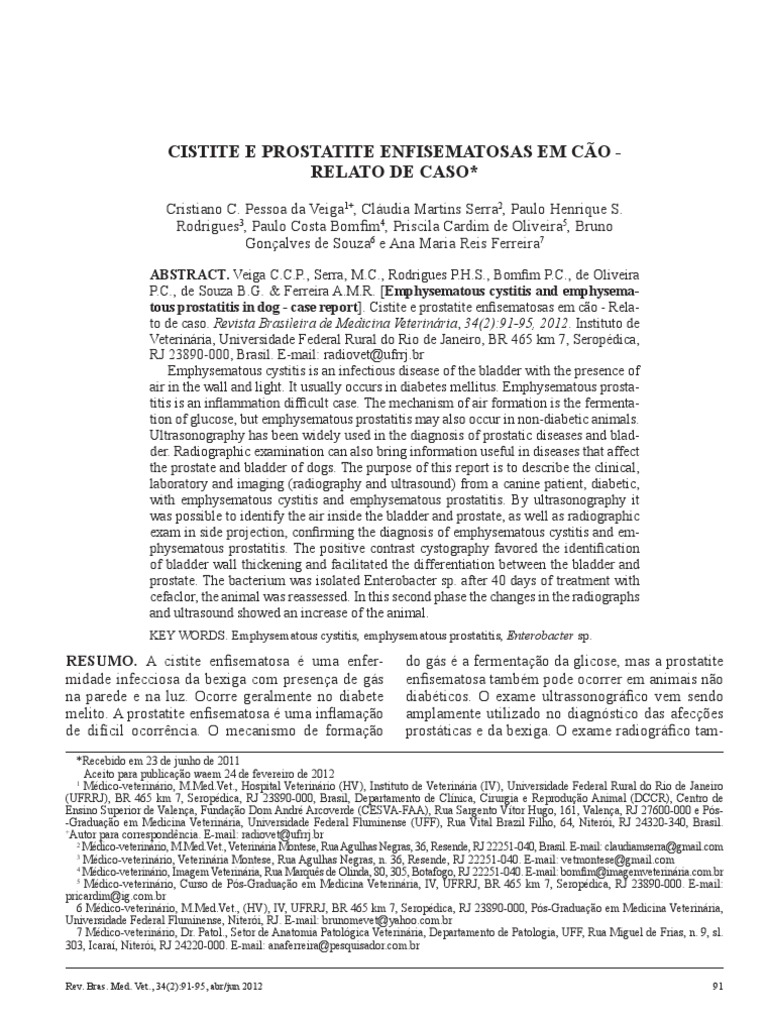 Cistite e Prostatite em Cão | PDF | Clinical Medicine | Medical Specialties