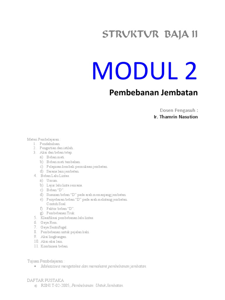 Modul 2 Pembebanan Jembatan Baja3 | PDF
