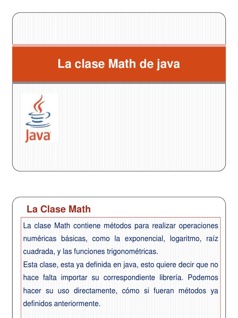 La clase Math de java