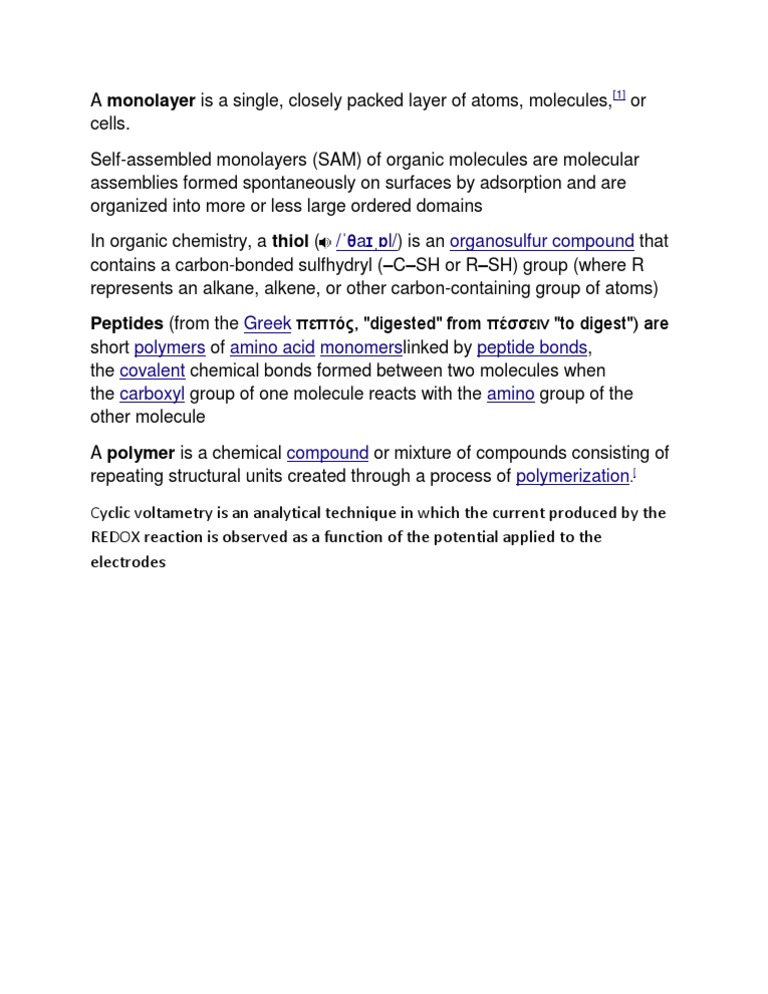 Understanding Monolayers and Polymers | PDF