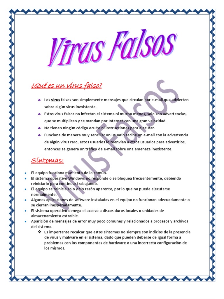 Virus Falsos: Advertencias y Prevención | PDF | Virus de computadora ...