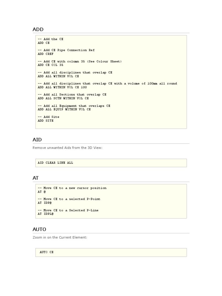 Pdms Commands | PDF | Software | Computing