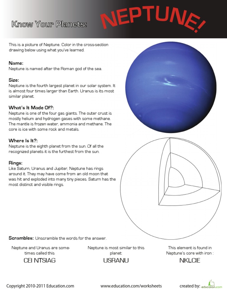 Neptune Worksheet | PDF