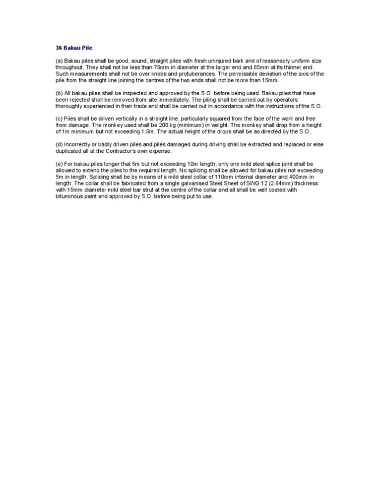 Bakau Pile Specification | PDF