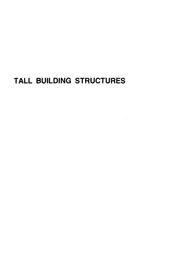 Important Notes-Tall Building Structures - Analysis and Design | PDF