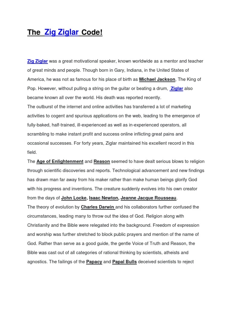 The Zig Ziglar Code! | Download Free PDF | Black Hole | Gravity