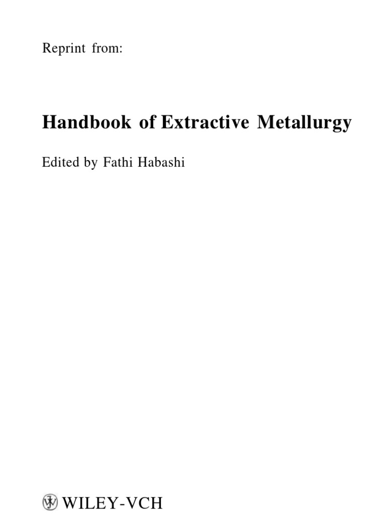 Handbook of Extractive Metallurgy | PDF | Mercury (Element) | Furnace