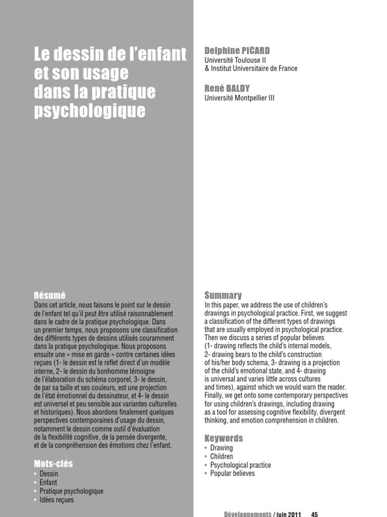 Dessins d'enfants en psychologie | PDF | Dessin | Créativité