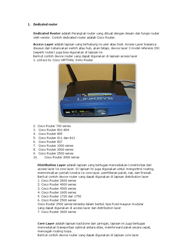 Dedicated Router | PDF | Infrastruktur Telekomunikasi | Router (Komputasi)
