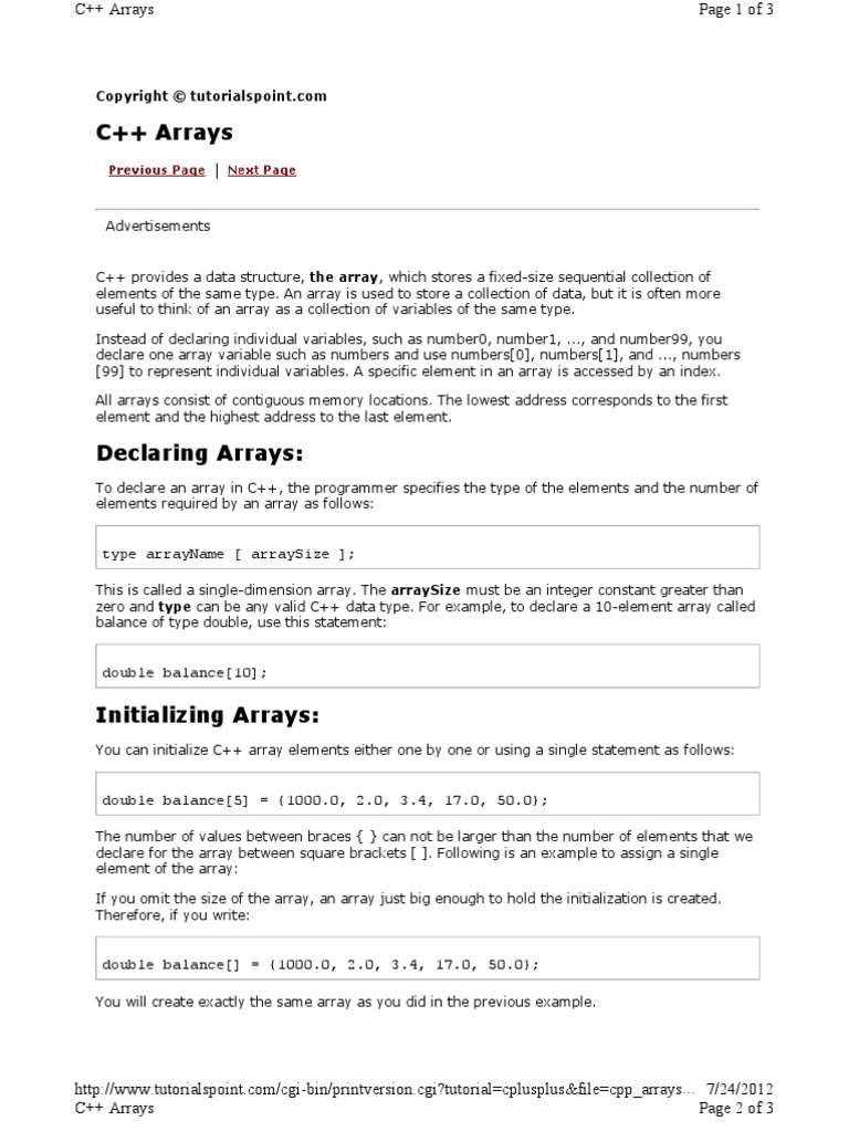 Arrays In C Pdf Array Data Type Array Data Structure