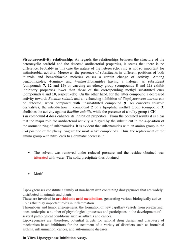 Structure-Activity Relationship: As Regards The Relationships Between ...