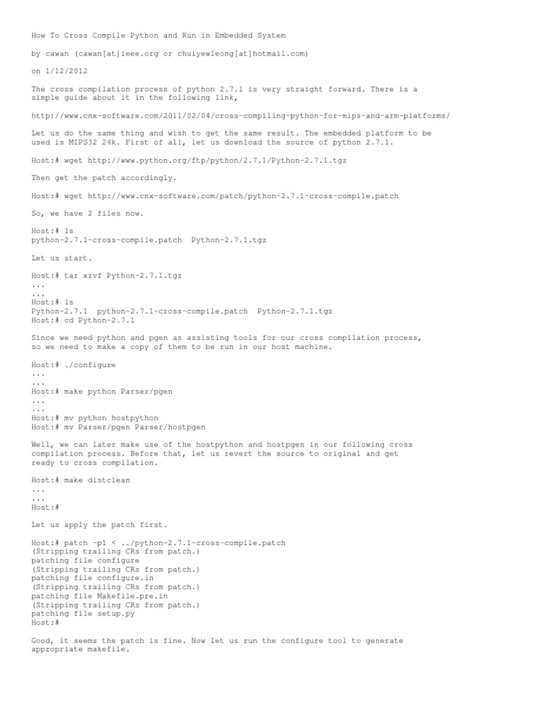How To Cross Compile Python And Run In Embedded System Pdf Python Programming Language 5696