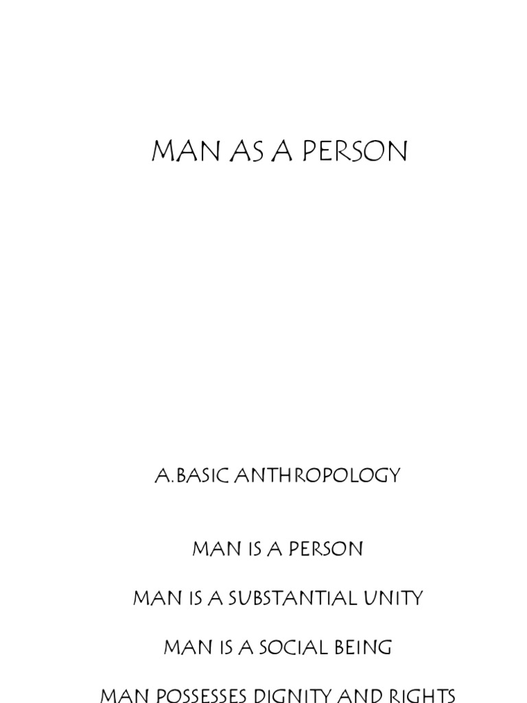 Man As A Person | PDF