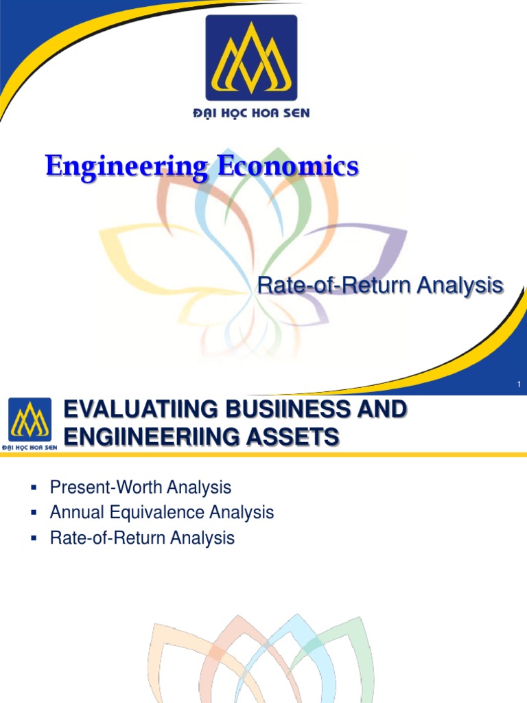 Rate of Return Analysis - Engineering Economics | PDF | Internal Rate ...