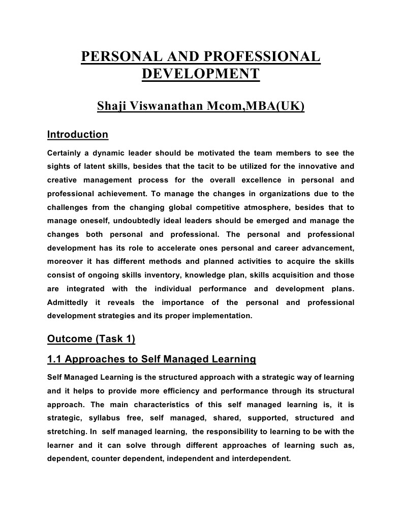 Personal and Professional Development Analysis | PDF | Swot Analysis ...