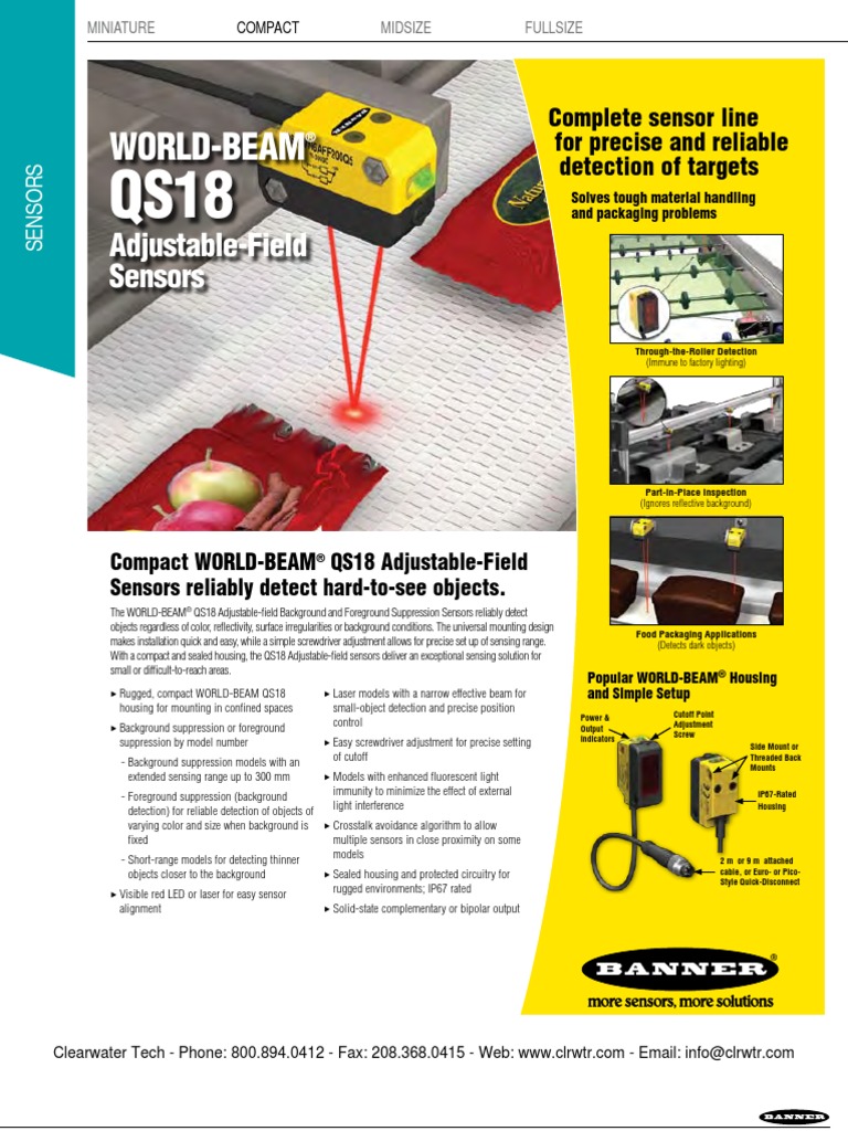 Banner Compact Photo Eyes | PDF | Mosfet | Optical Fiber