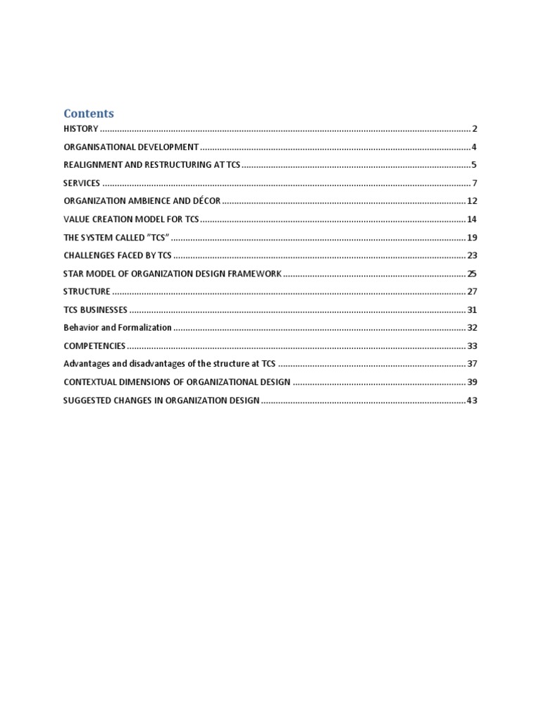TCS Organization Structure | PDF | Strategic Management | Innovation