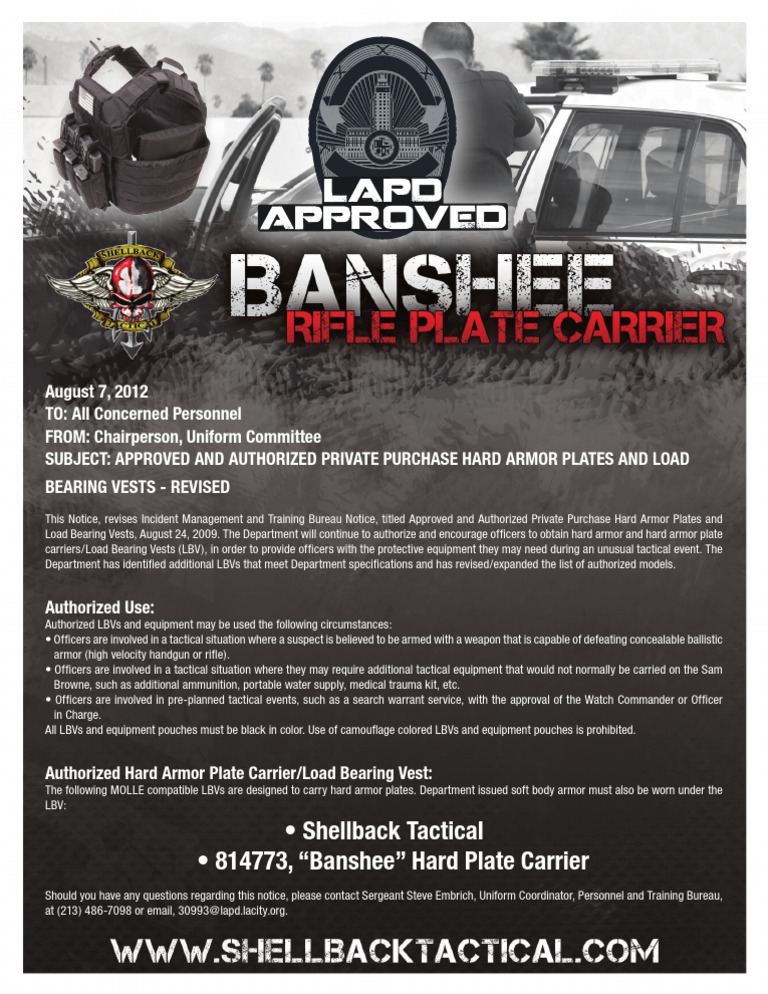 LAPD Approved Load Bearing Vests | PDF