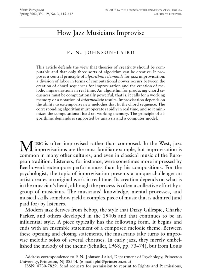 2002 How Jazz Musicians | PDF | Foreign Language Studies | Art