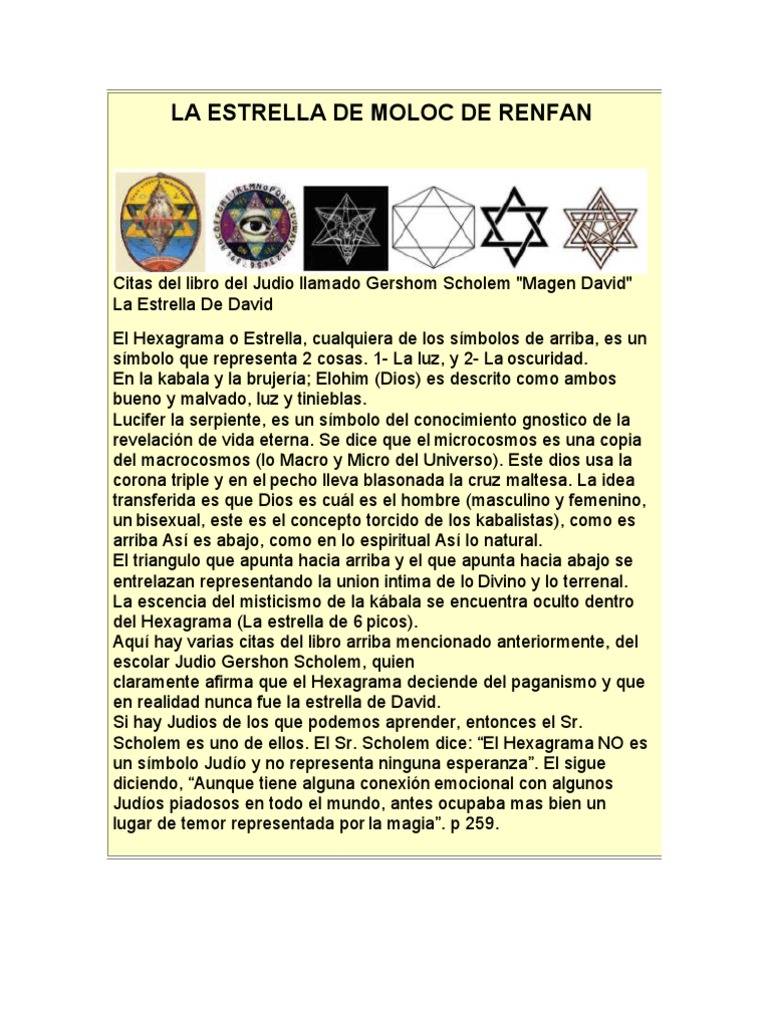 La Estrella de Moloc de Renfan | PDF | Judios | sionismo