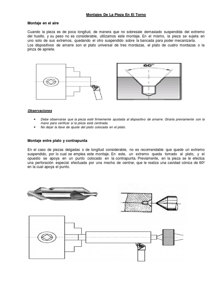 Montajes de La Pieza en El Torno | PDF | Herramientas | Mecanizado