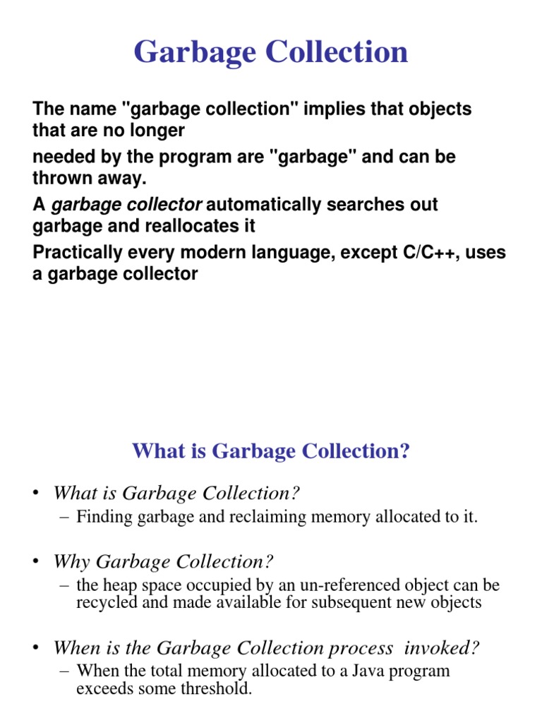 Garbage Collection | PDF | Algorithms | Software