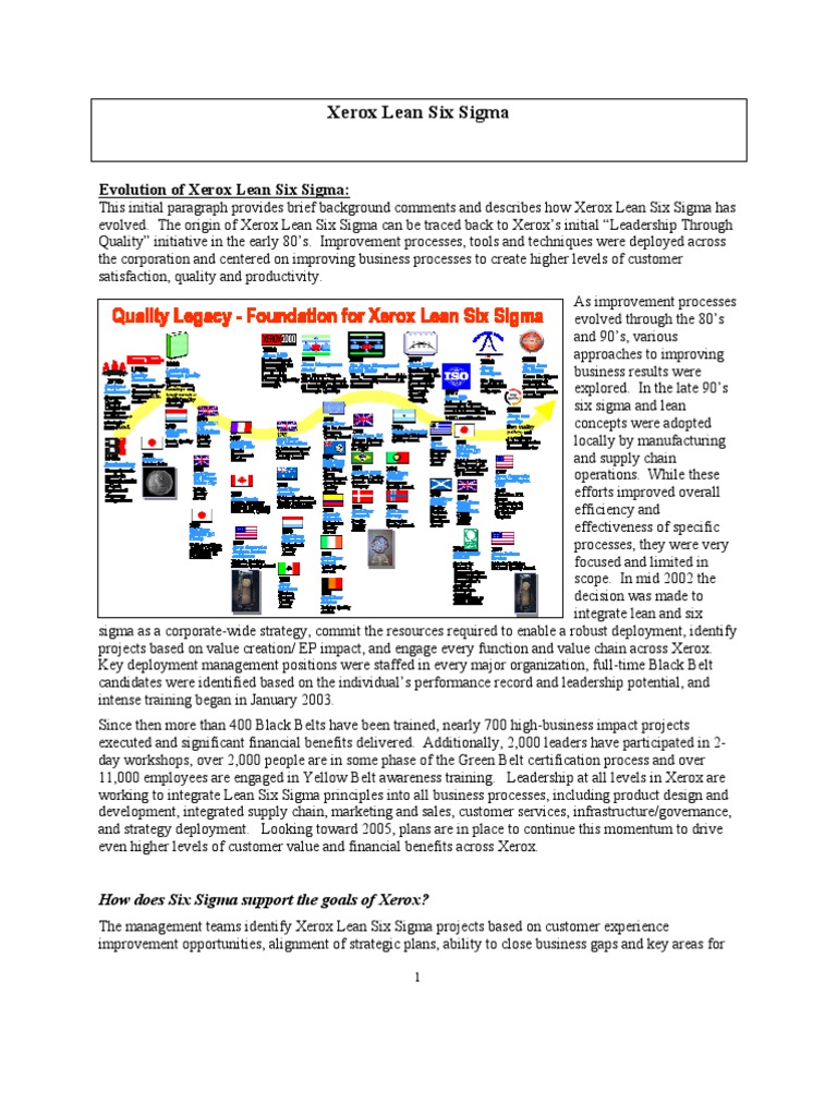 Xerox Lean Six Sigma Evolution Overview | PDF | Lean Manufacturing ...