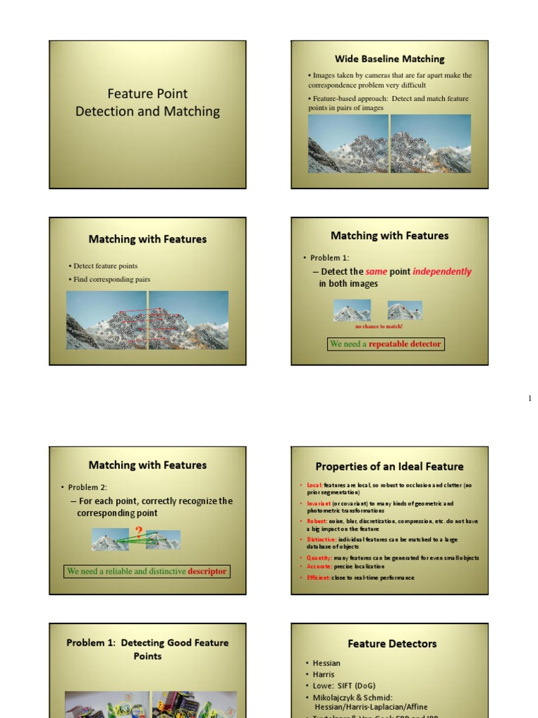 Feature Point Detection and Matching: Matching With Features Matching With Features | PDF ...