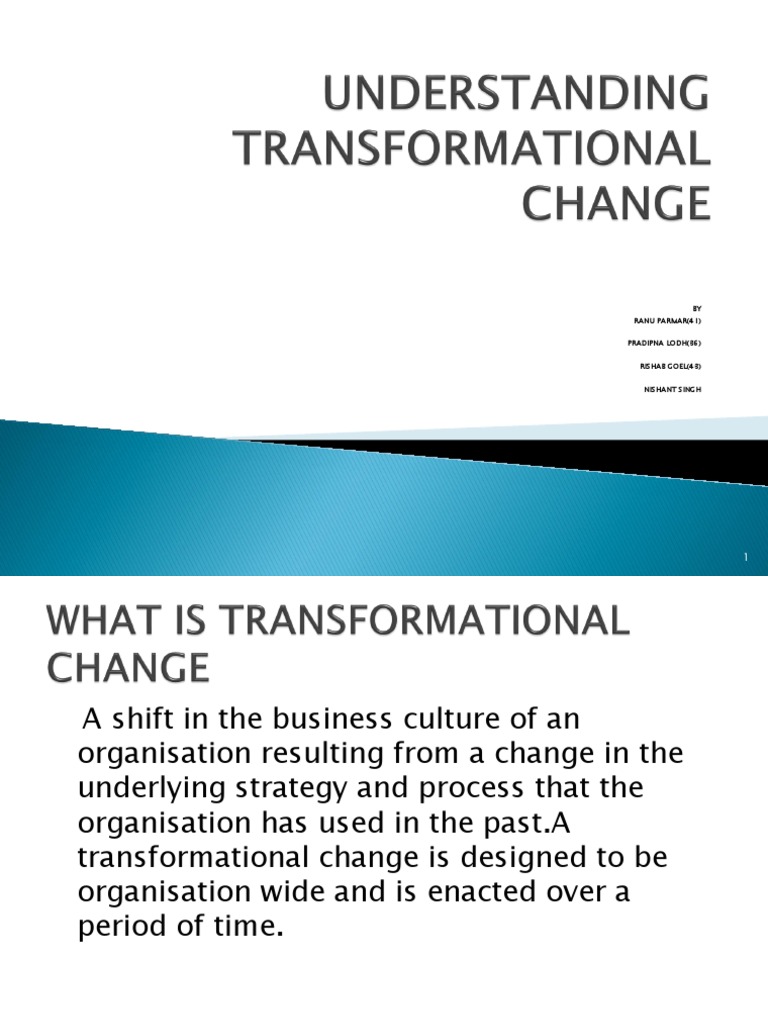 Understanding Transformational Change | PDF | Strategic Management ...