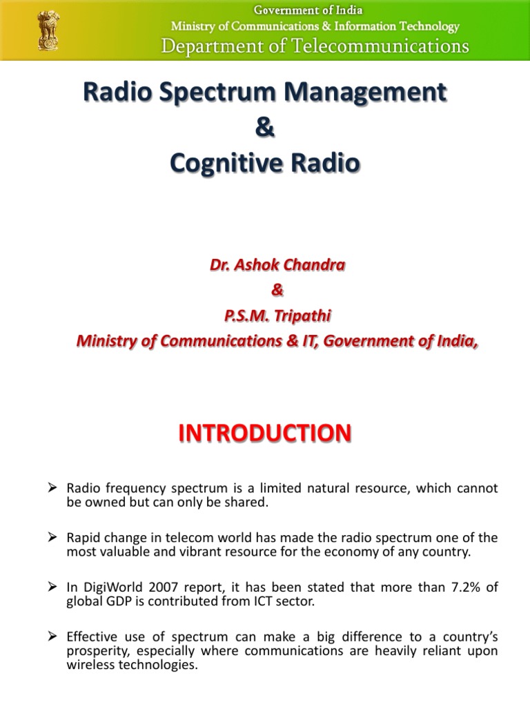 Presentation Radio Spectrum Management | PDF | Cognitive Radio | Radio ...