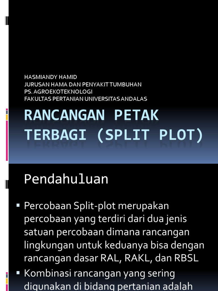 Rancangan Petak Terbagi dalam Pertanian | PDF | Metode & Bahan Ajar