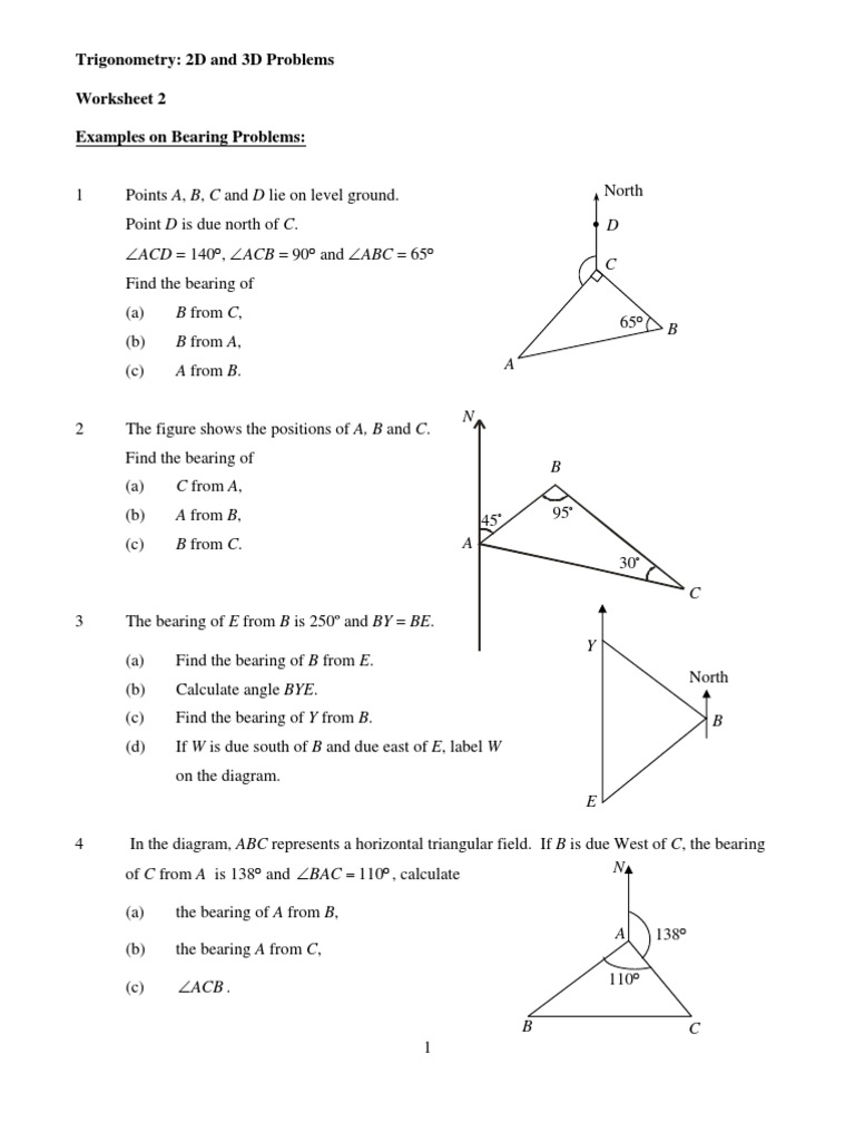 Trigo (E) Worksheet 2 | PDF | Triangle Geometry | Triangle