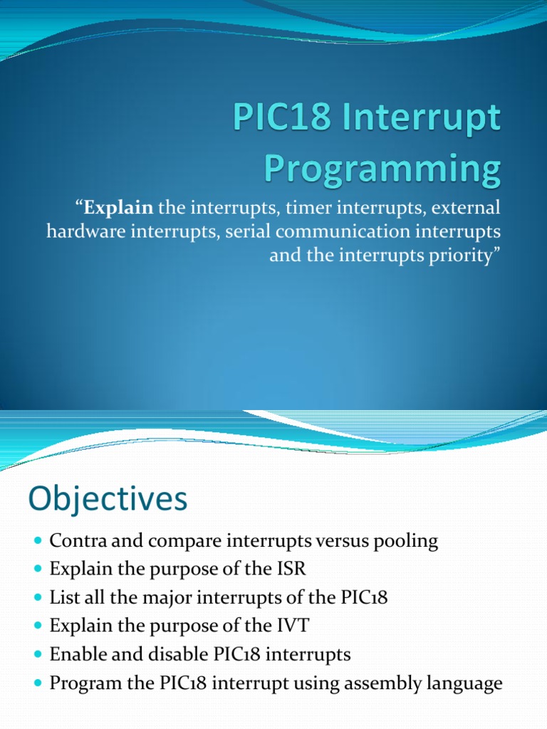 Pic18 Interrupt Programming Pdf Pic Microcontroller Microcontroller