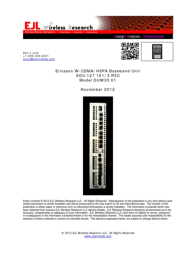 Ericsson DUW30 TDA 2012. Coverpdf PDF | PDF