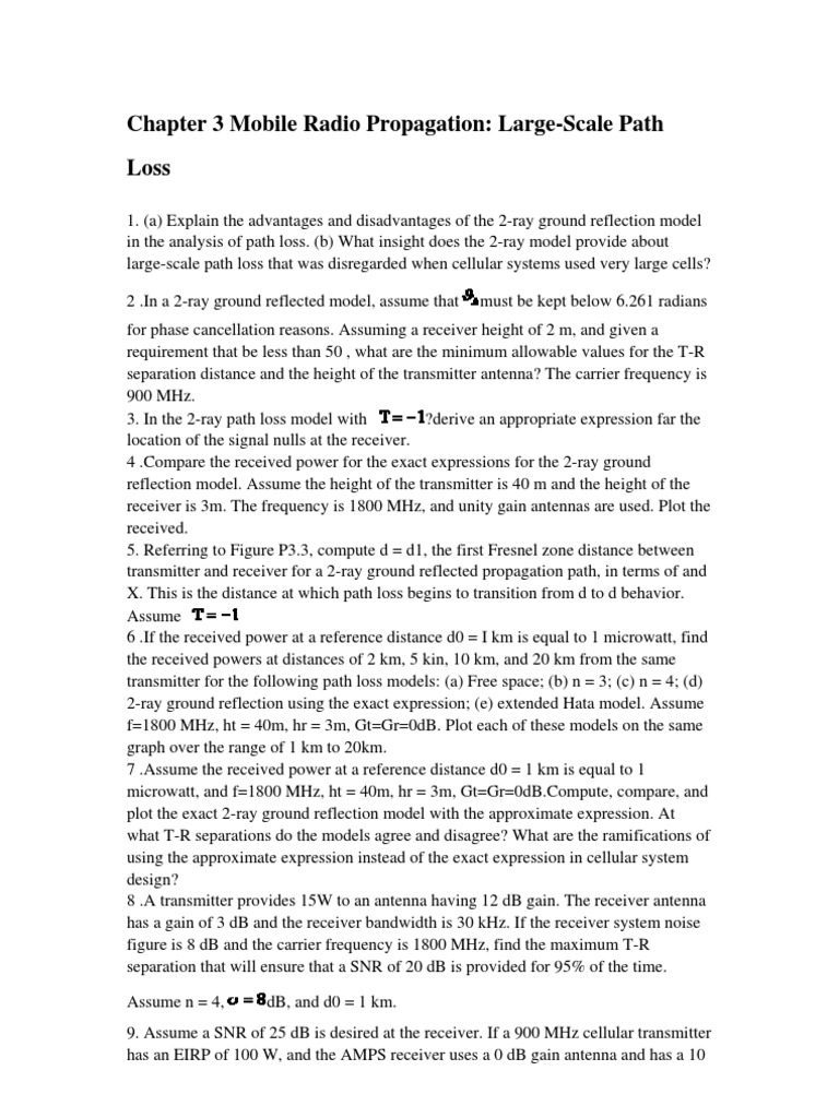 Chapter 3 Mobile Radio Propagation | PDF | Antenna (Radio) | Signal To Noise Ratio