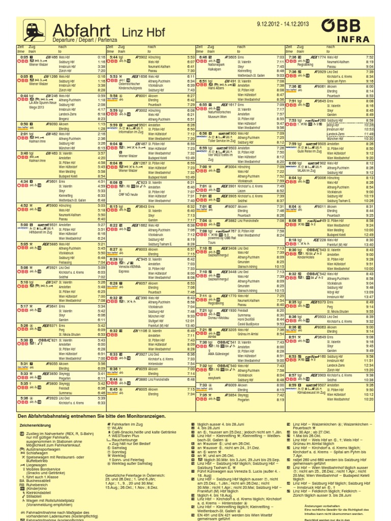 ÖBB Fahrplan Linz 2013 | PDF