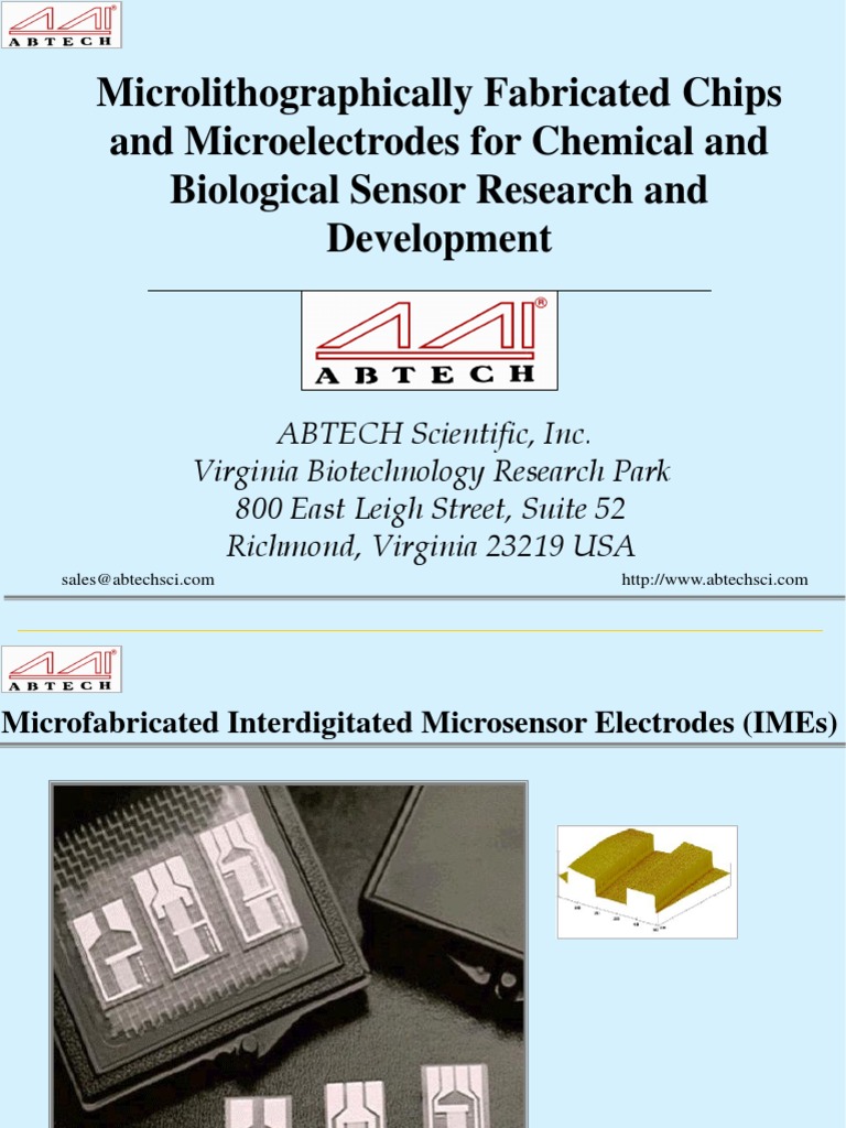 Microlithographically Fabricated Chips and Microelectrodes For Chemical ...