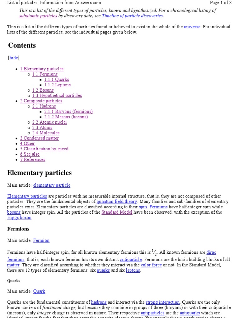 List of Particles | PDF | Elementary Particle | Quark