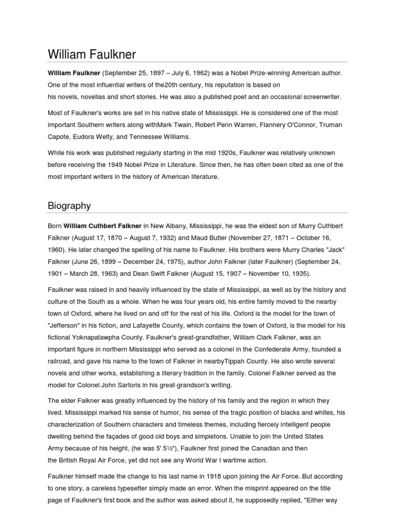 William Faulkner | PDF | William Faulkner