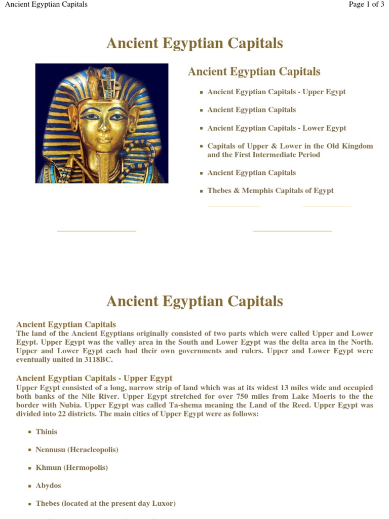 Ancient Egyptian Capitals | Thebes | Ancient Egypt