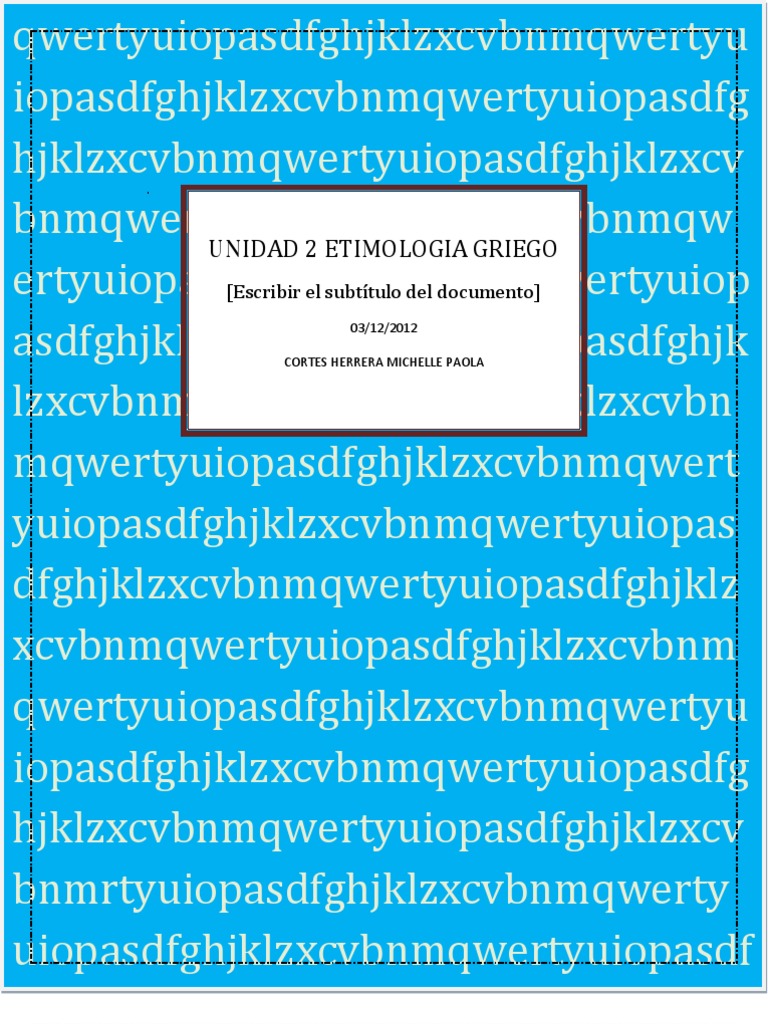 Unidad 2 Etimologia Griego | PDF | Palabra | Semántica