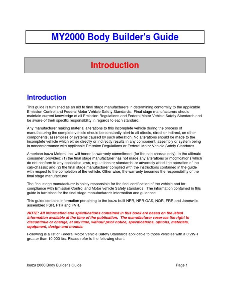 MY2000 Body Builders Guide | PDF | Exhaust Gas | Electrical Connector
