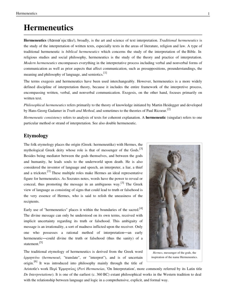 Hermeneutics | Hermeneutics | Western Philosophy