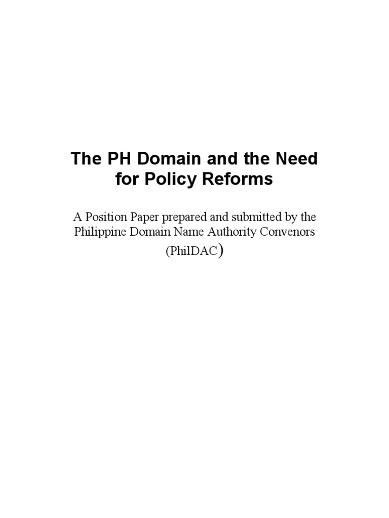The PH Domain and The Need For Policy Reforms - by PhilDAC | PDF ...